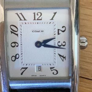 Coach | Accessories | Coach Square Face Black Croc Band Watch | Poshmark